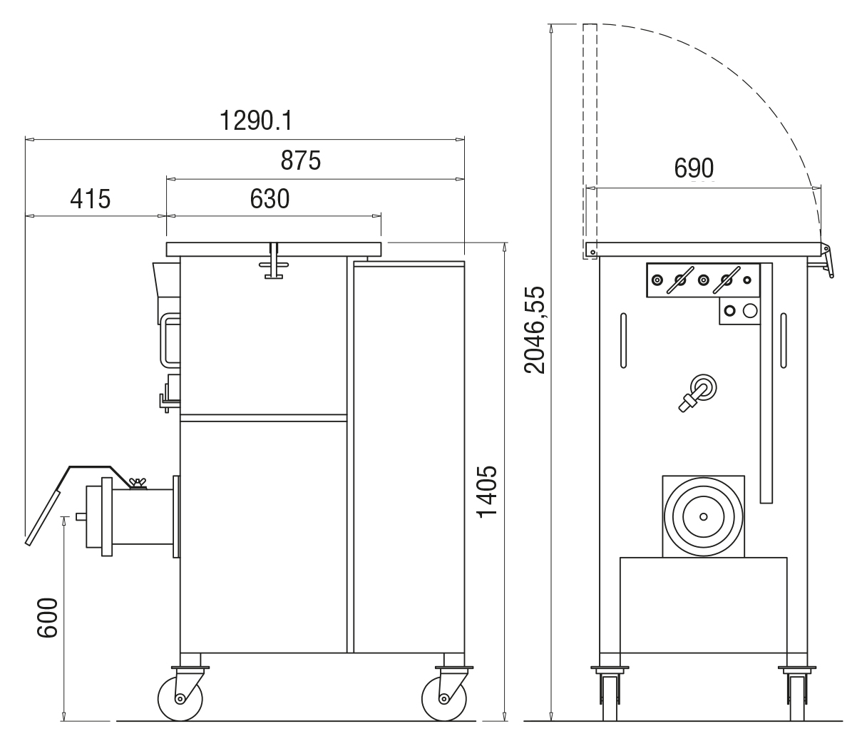 Industrial Meat Mincer AFMG 52 - ABM Company